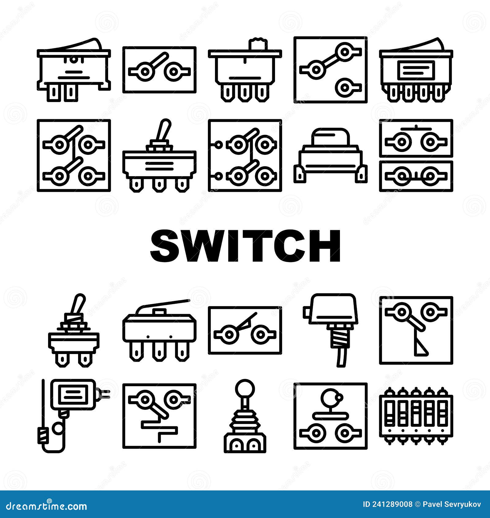Switch Electricity Accessory Icons Set Vector Stock Vector ...