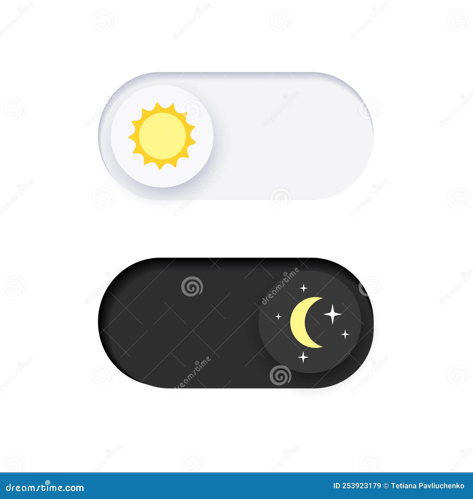 Slider Day Night stock vector. Illustration of light - 253923179