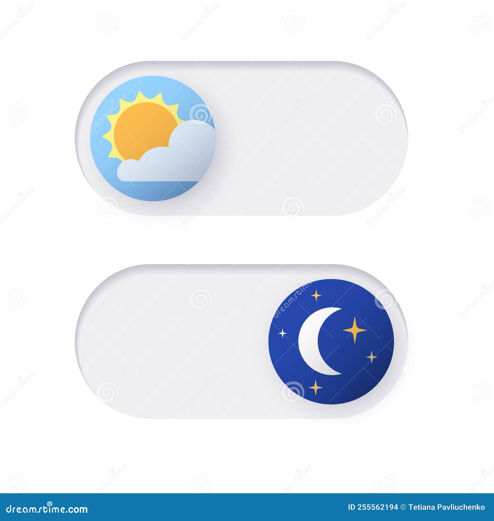 Slider Day Night stock vector. Illustration of digital - 255562194