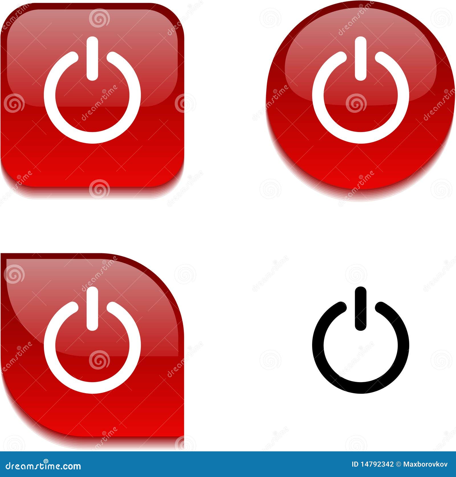 Switch glossy button. stock vector. Illustration of leaf - 14792342