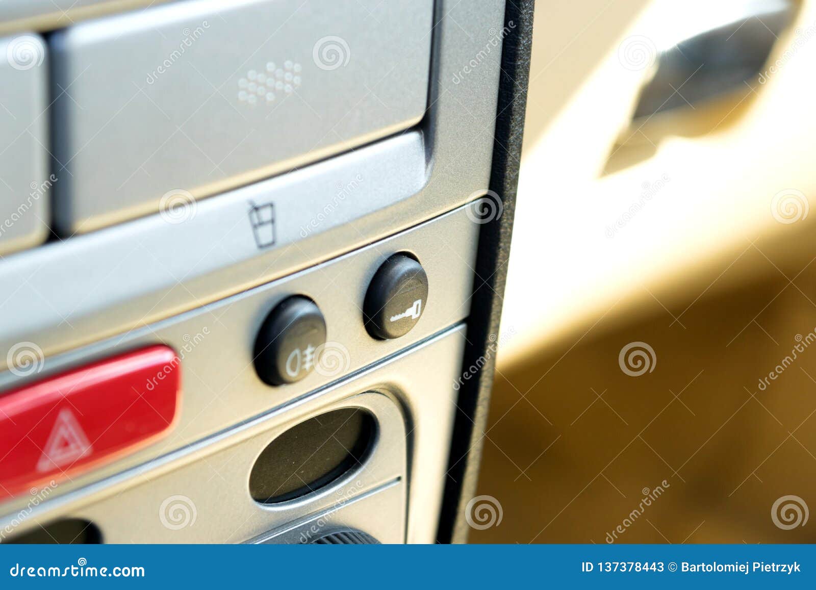 A Switch for the Hazard Lights in the Car Stock Image - Image of ...