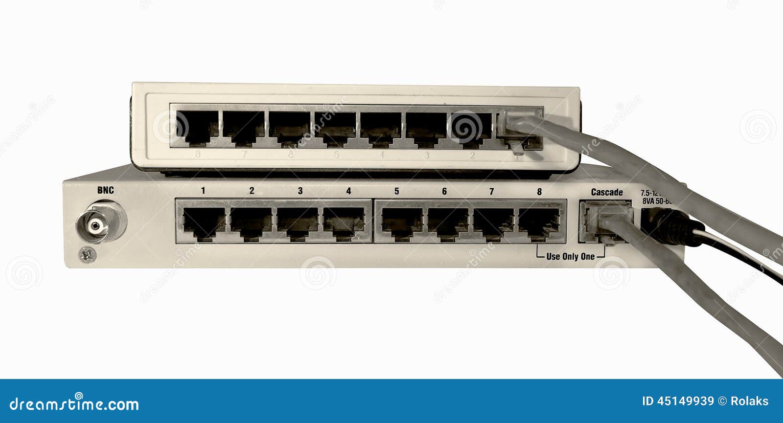Switch hub and router stock image. Image of router, power - 45149939