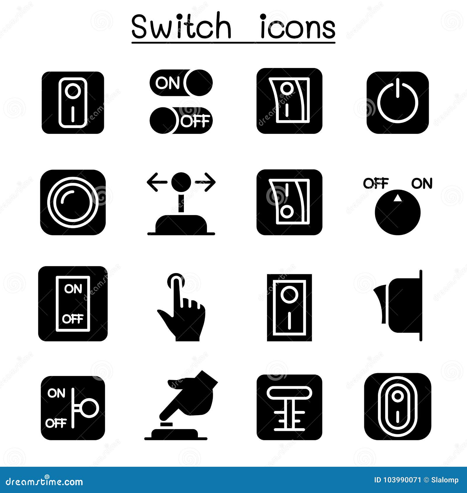 Switch icon set stock illustration. Illustration of controller - 103990071
