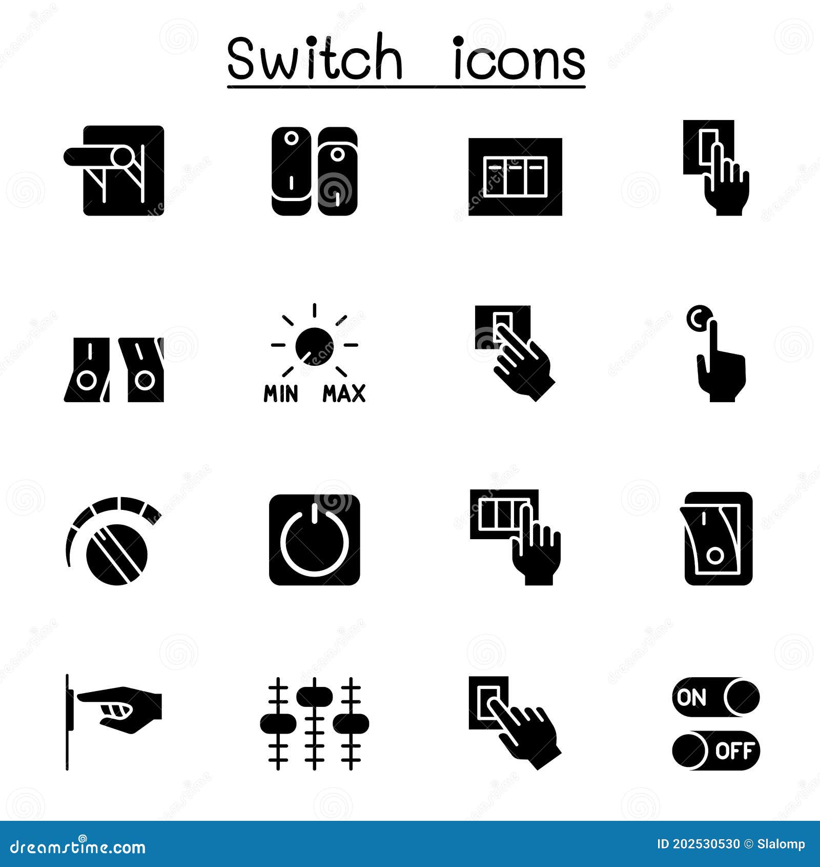 Switch Icon Set Vector Illustration Graphic Design Solid Style Stock ...