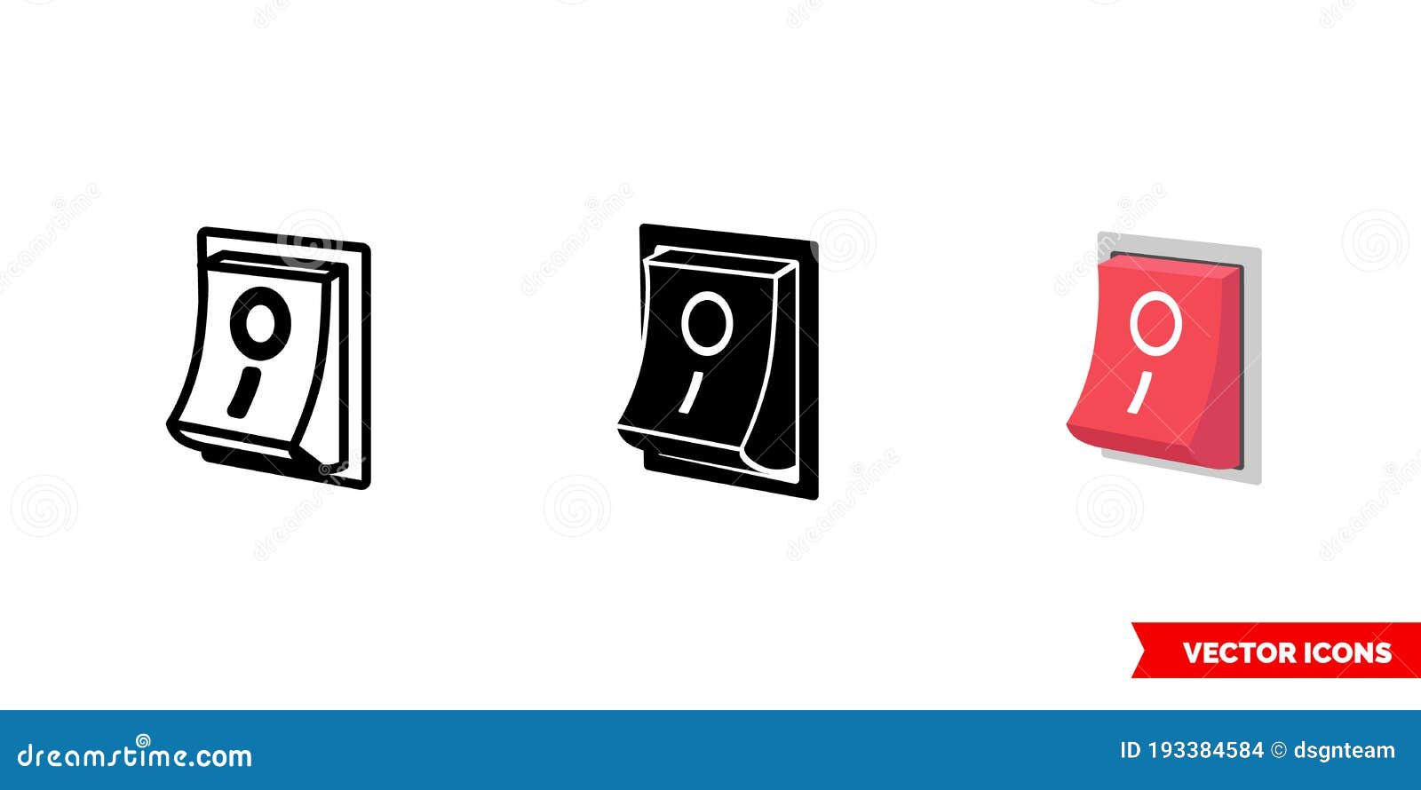 Switch Icon of 3 Types Color, Black and White, Outline. Isolated Vector ...
