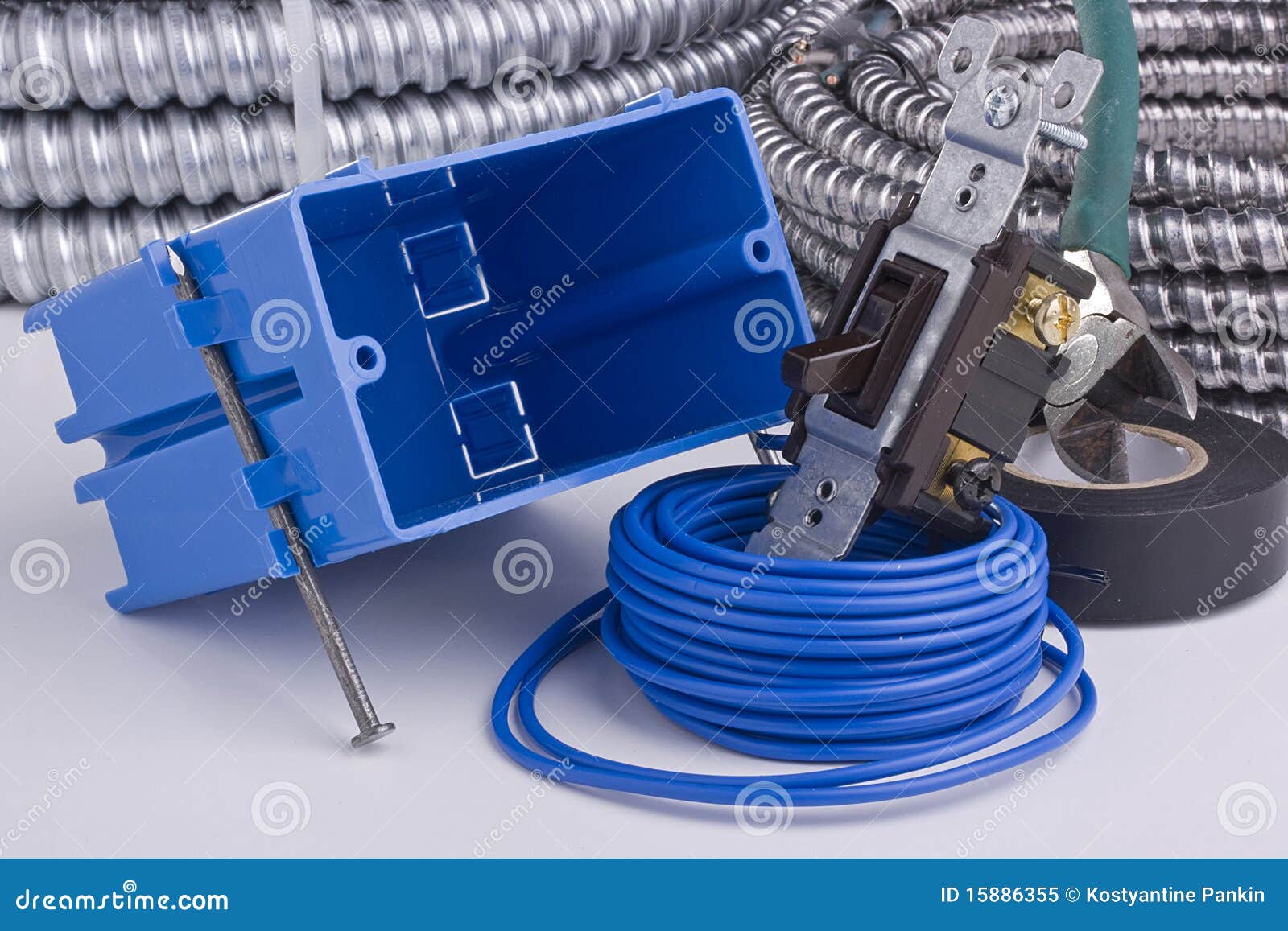 Switch installation stock image. Image of blue, device - 15886355
