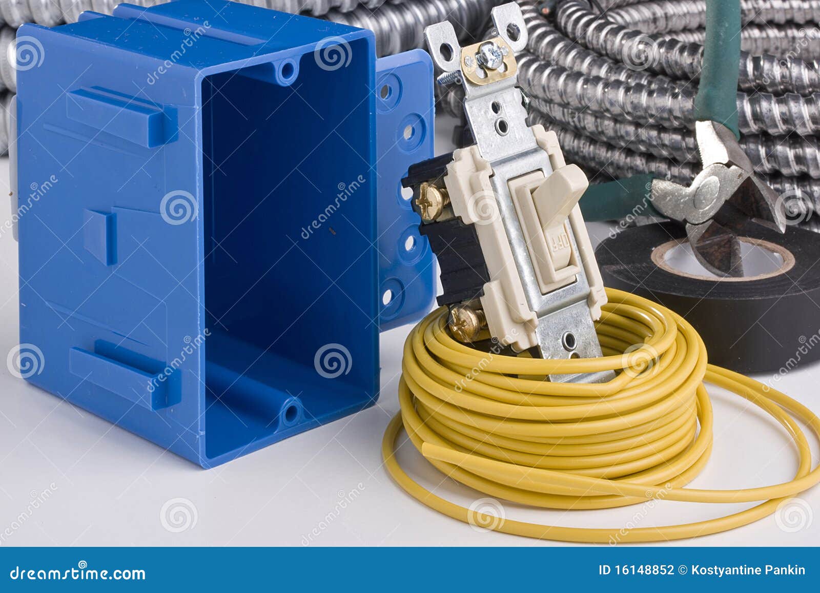 Switch installation stock photo. Image of power, wiring - 16148852