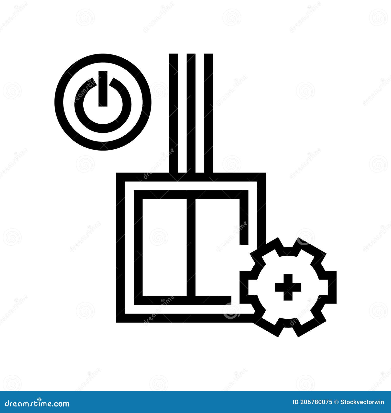 Switch Installation Line Icon Vector Illustration Stock Illustration ...