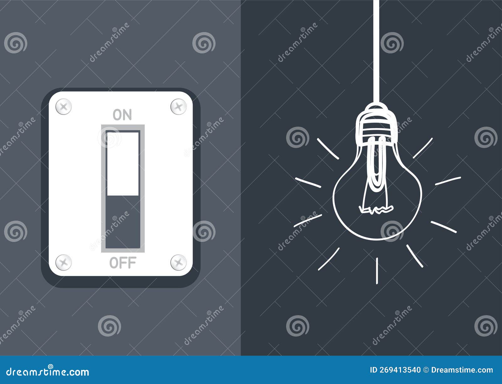 Switch Lamp Light on Dark Background Stock Vector - Illustration of ...