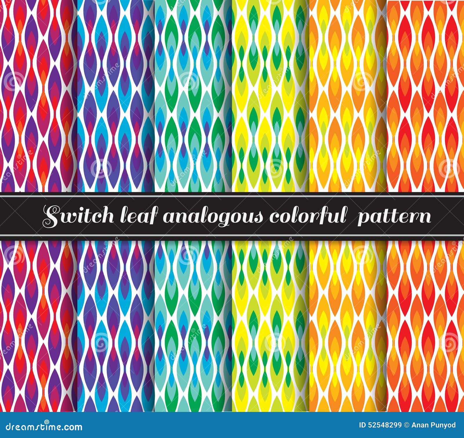 Switch Leaf Analogous Colorful 6 Pattern Style Cartoon Vector ...