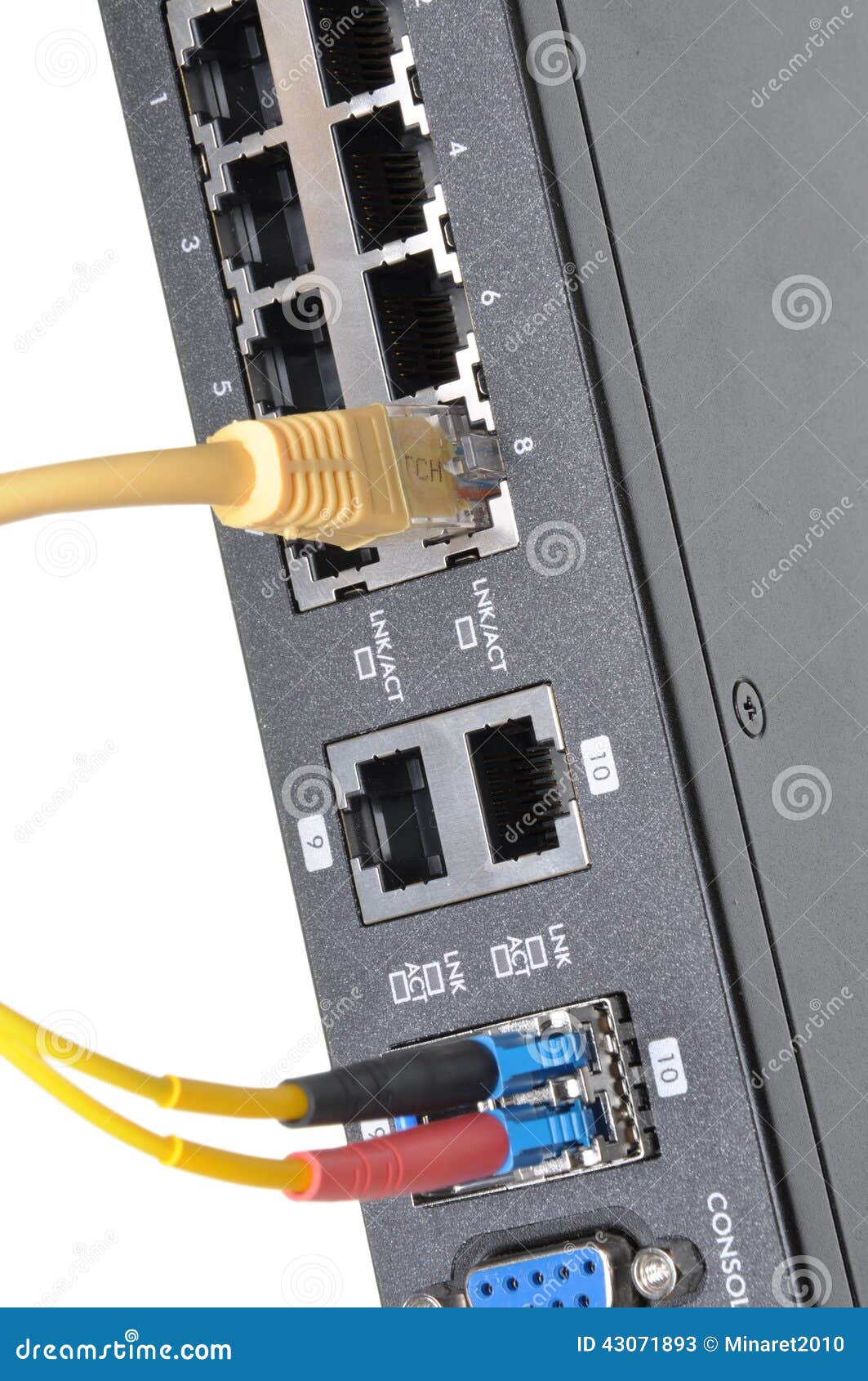 Switch with Network Connected Cables Stock Image - Image of global ...