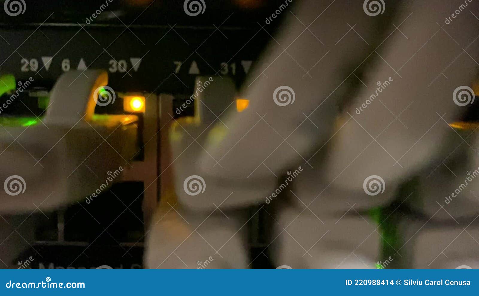 Switch Network Led Light with Ethernet Cable in Data Center Closeup ...