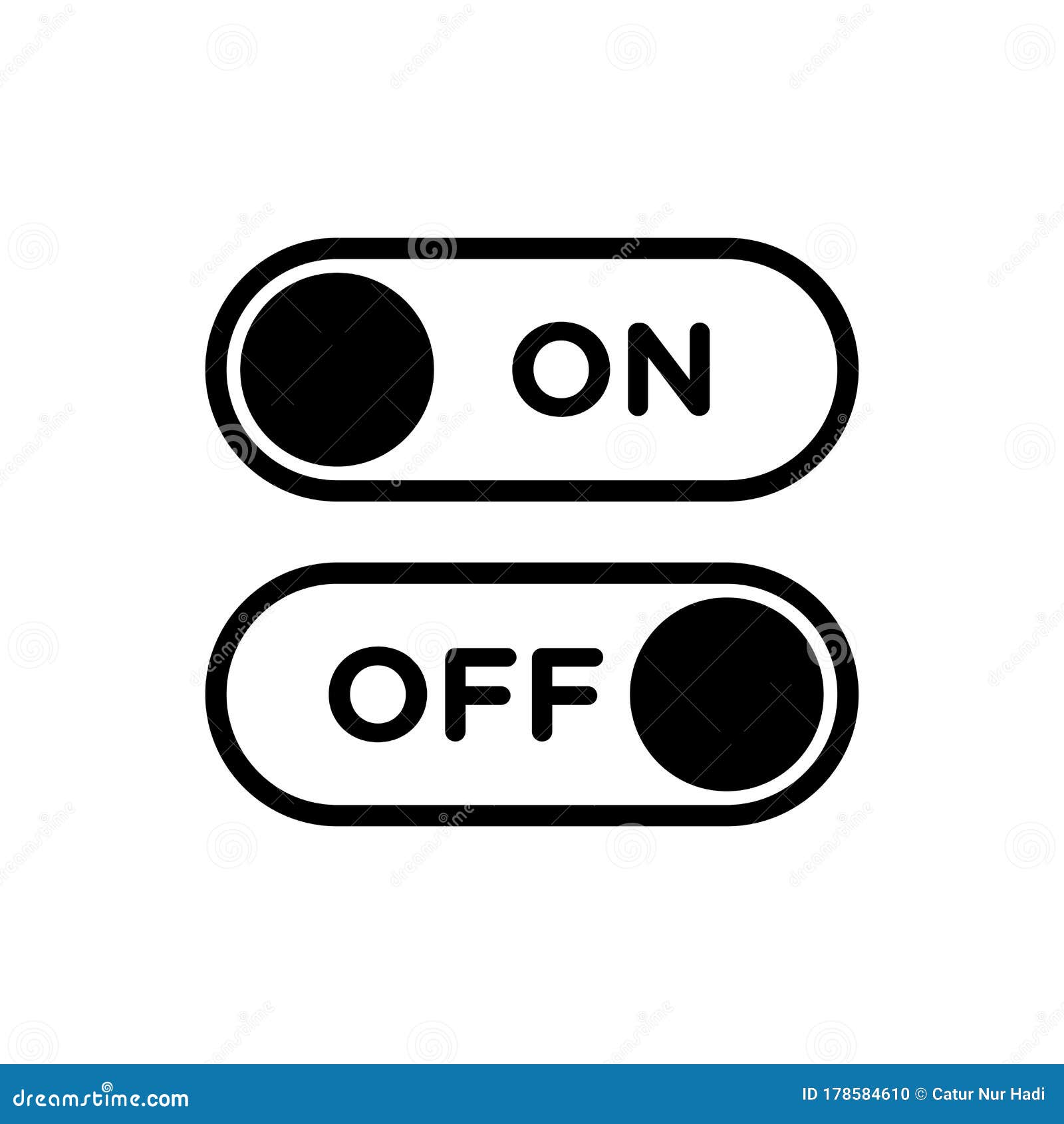 Switch on Off Button Icon Flat Vector Template Design Trendy Stock ...