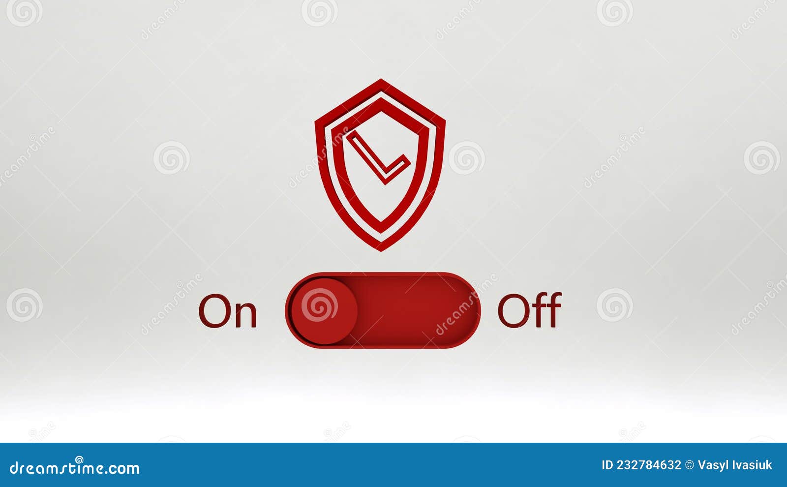 Switch on and Off the Button Security 3d Illustration Stock ...