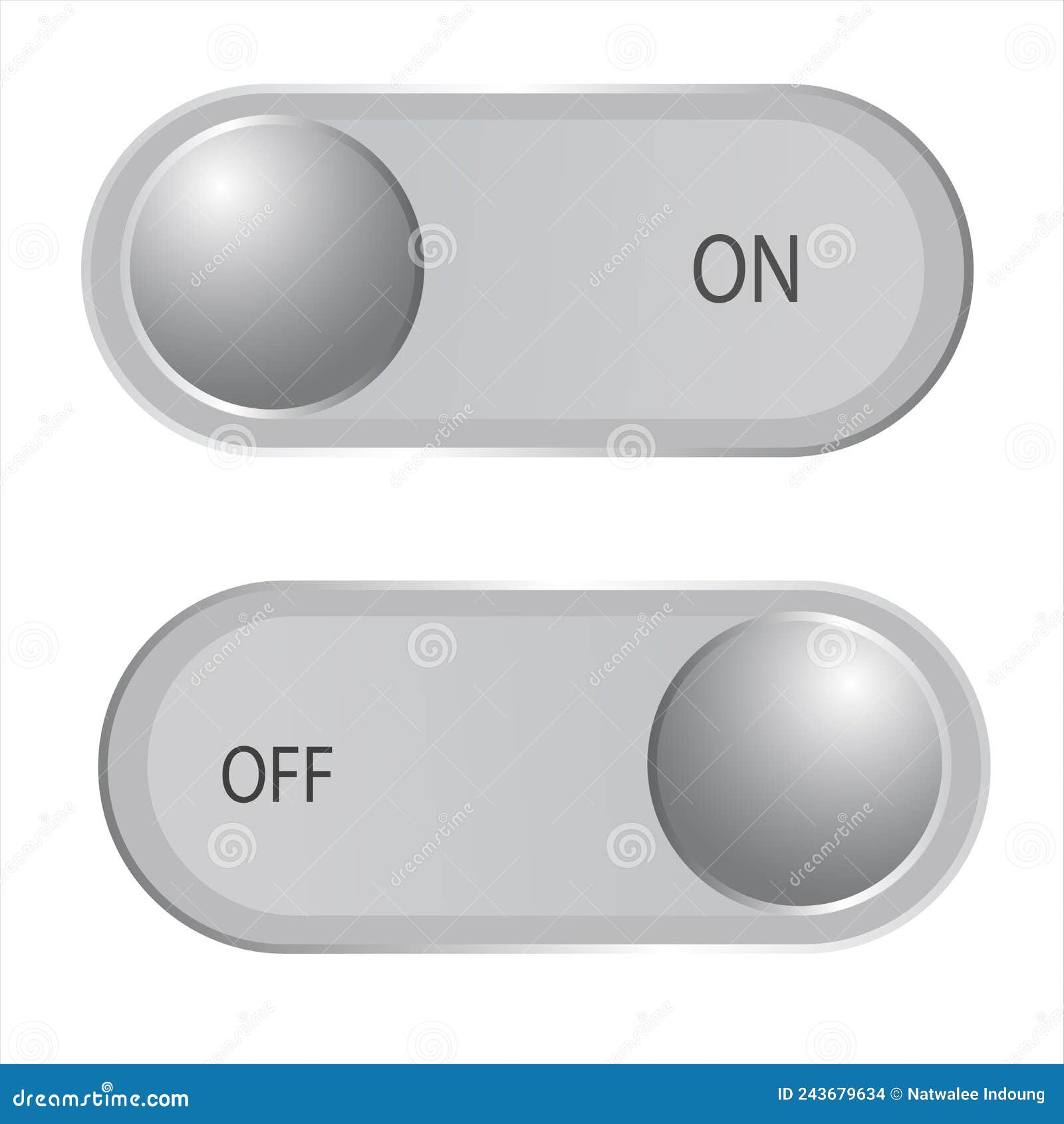 Switch on and Off Button with Stylish Device Font User Interface or ...