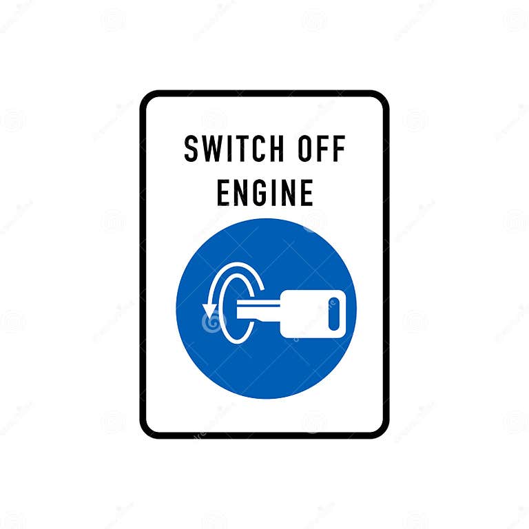 Switch Off Engine Symbol Sign Stock Vector - Illustration of hand ...