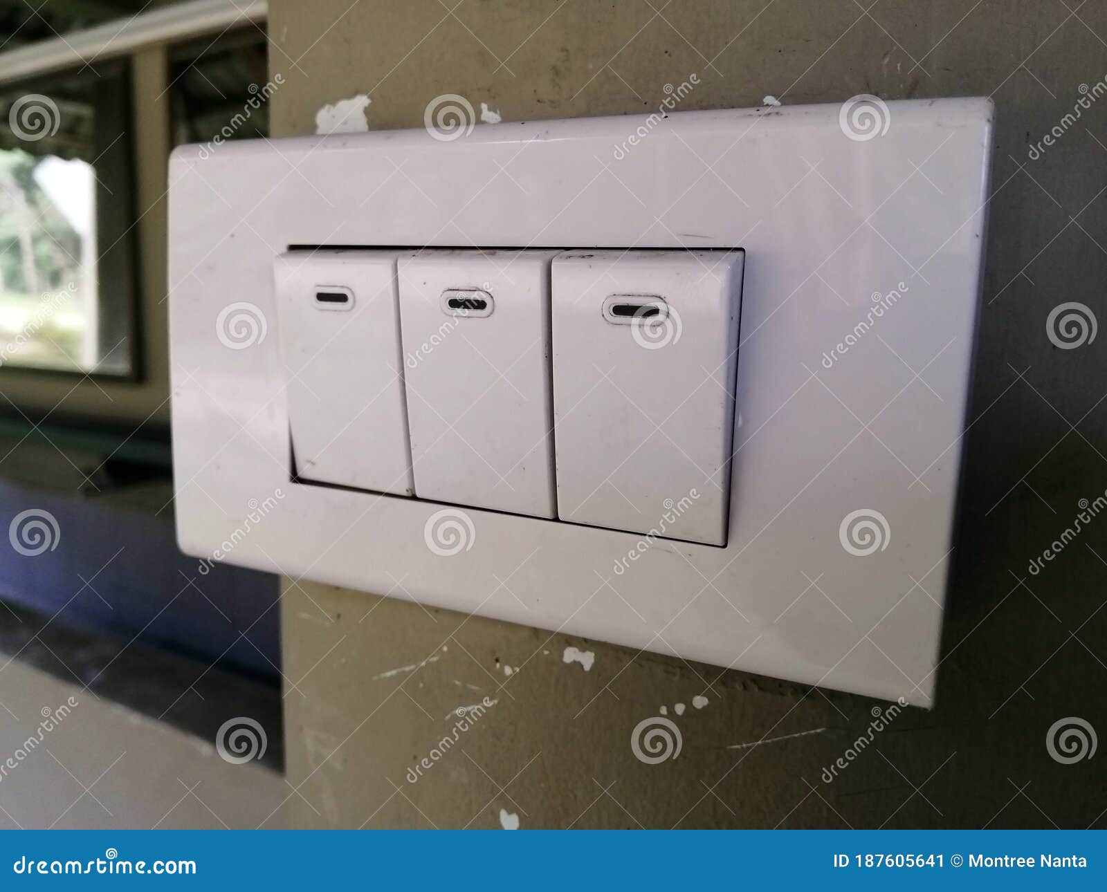 Switch on and off the lamp stock image. Image of electric - 187605641