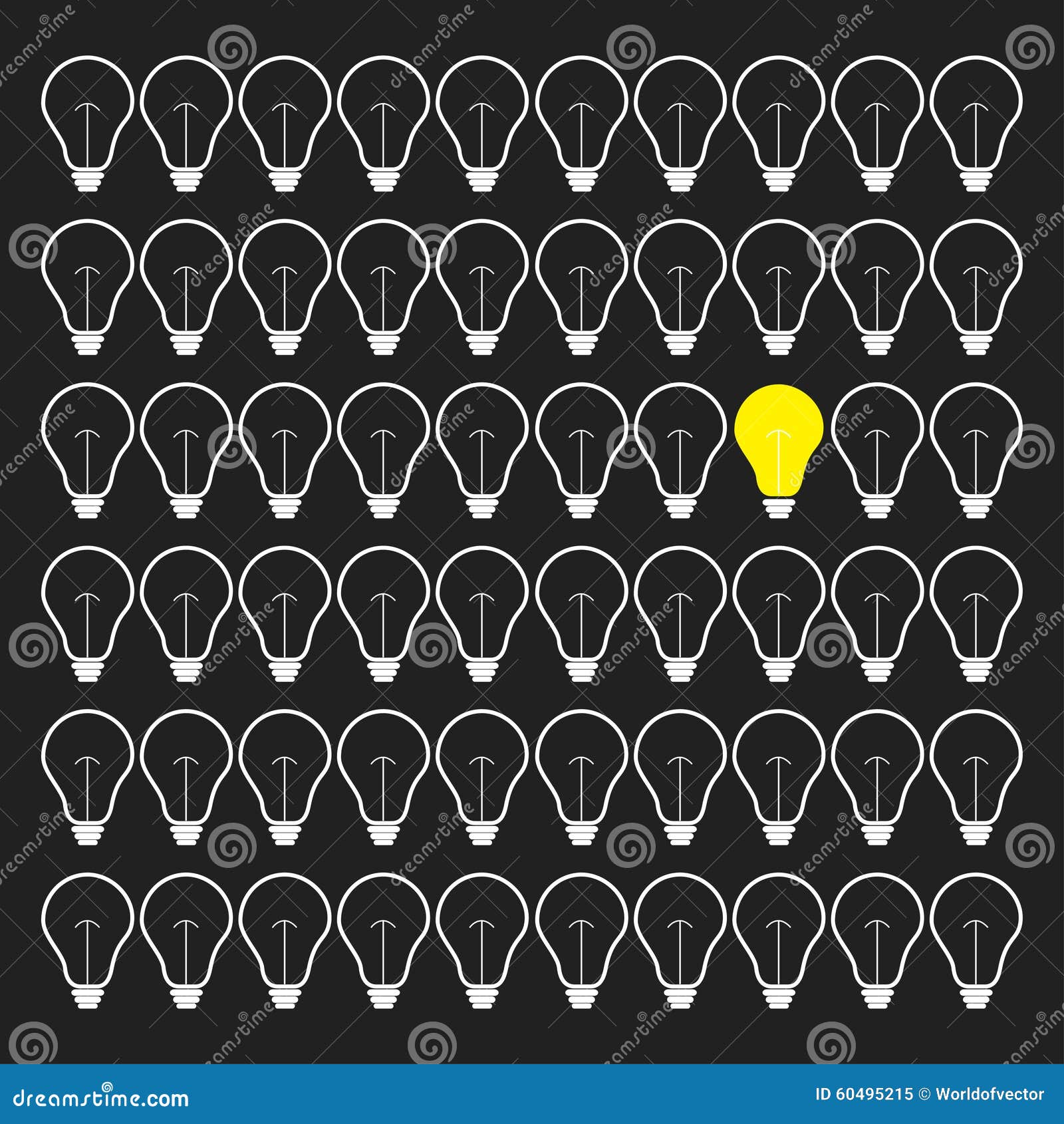 Switch on and Off Light Bulb Set. Lined Icons Idea Concept Stock Vector ...