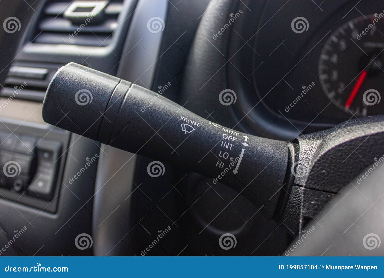 Switch Off Lights in a Car. Close-up Car Integrated Turning Indicator ...