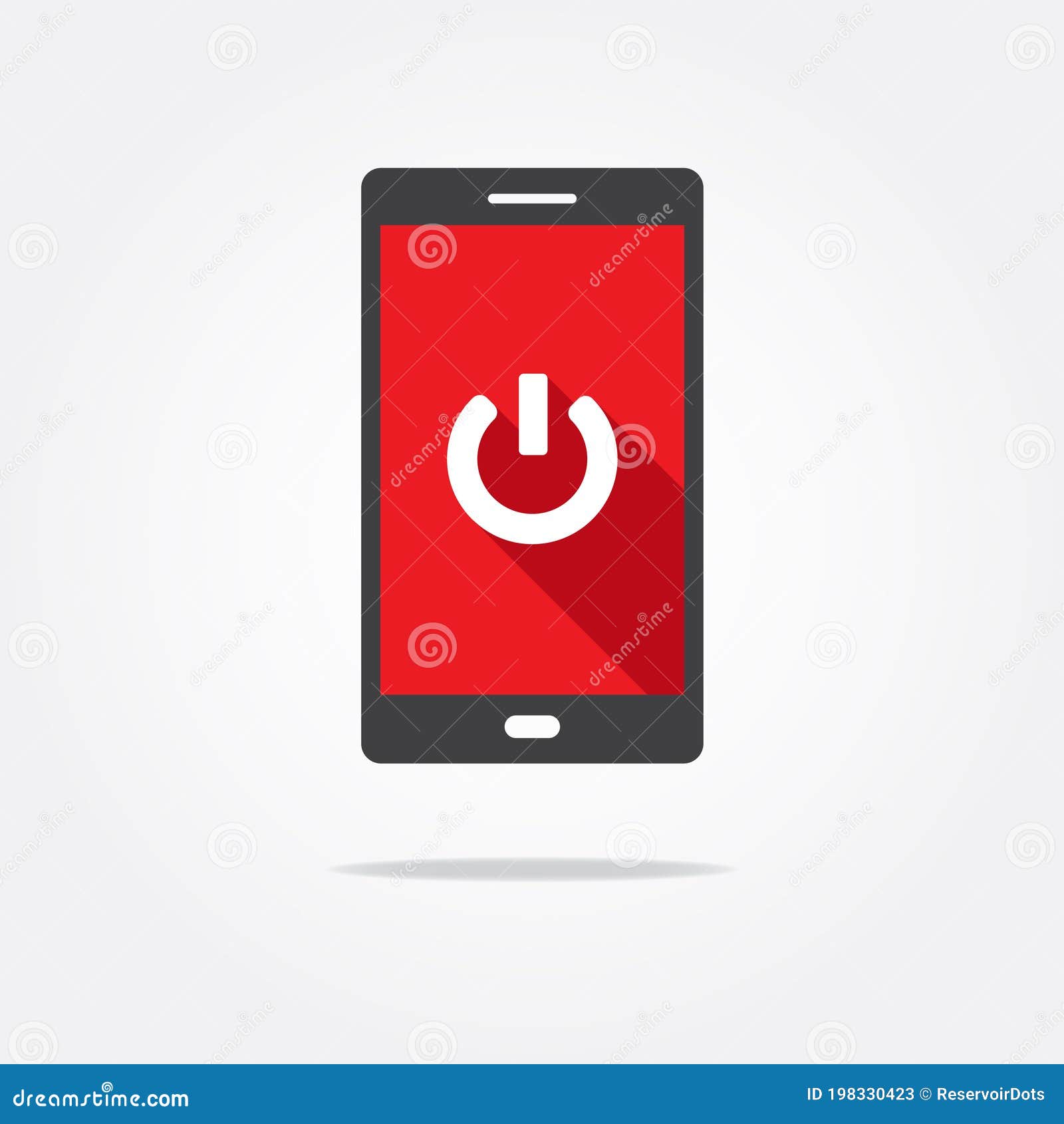 Switch on Off Phone Icon stock vector. Illustration of stop - 198330423