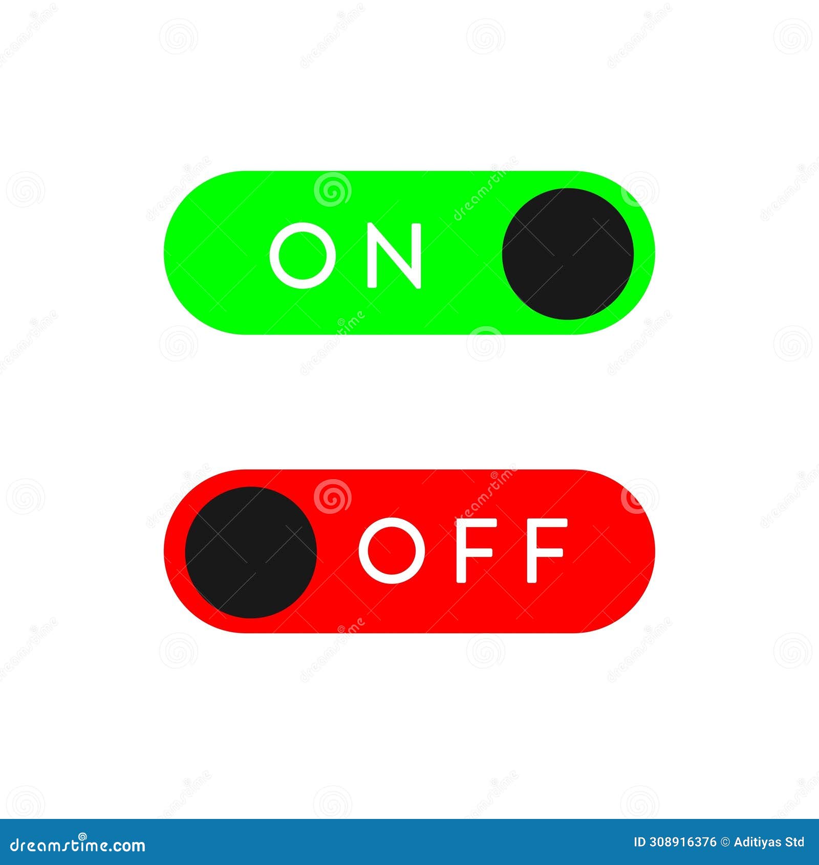 Switch on and Off Toggle. on and Off Toggle Switch Buttons Graphic Design for Web Usage or ...