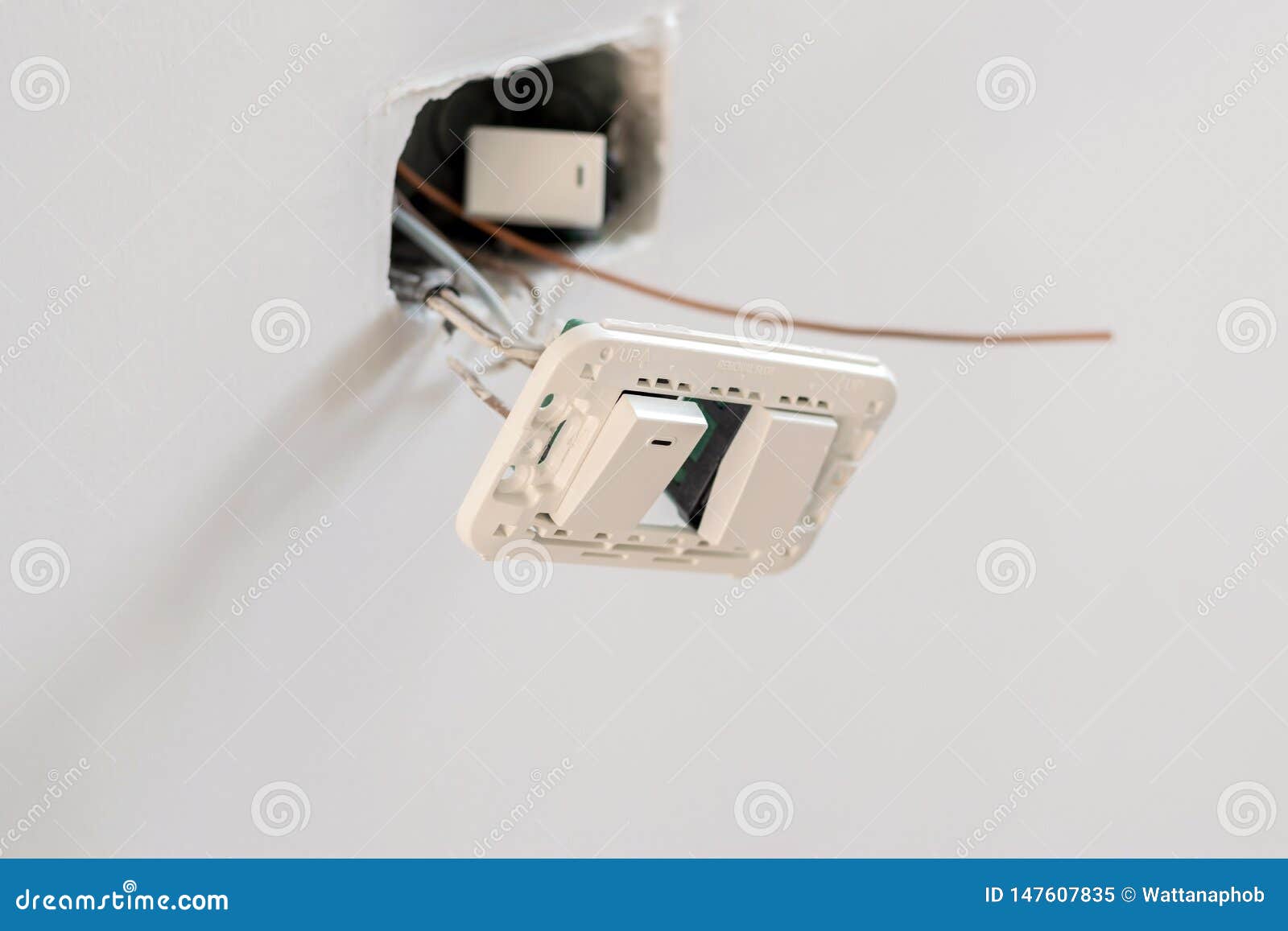 Switch for on and Off Wall Lighting Stock Image - Image of equipment ...
