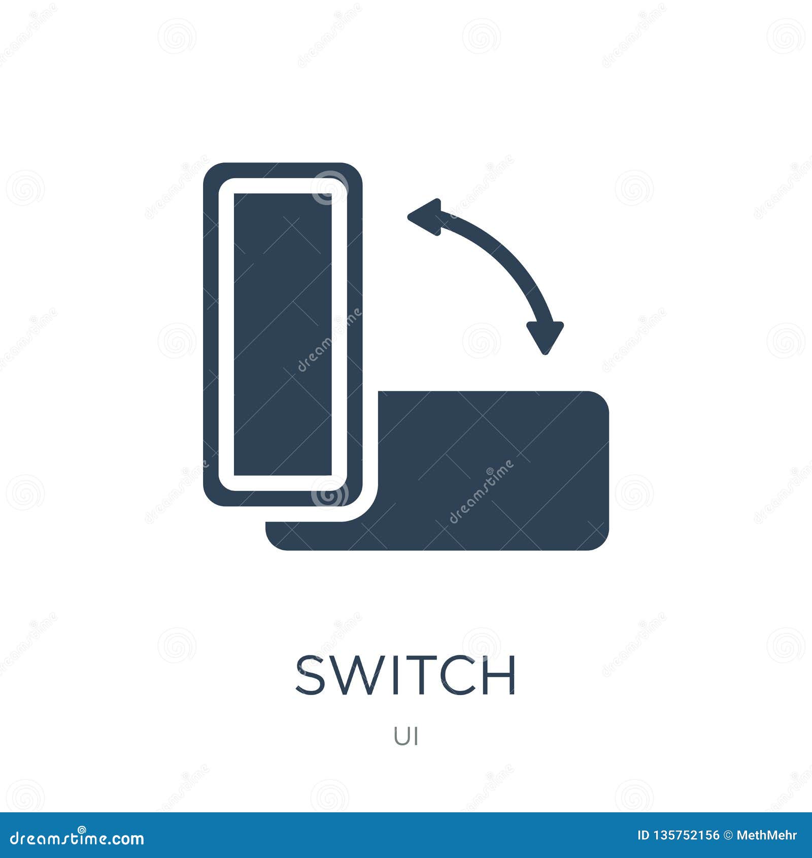 Switch Orientation Button Icon in Trendy Design Style. Switch ...