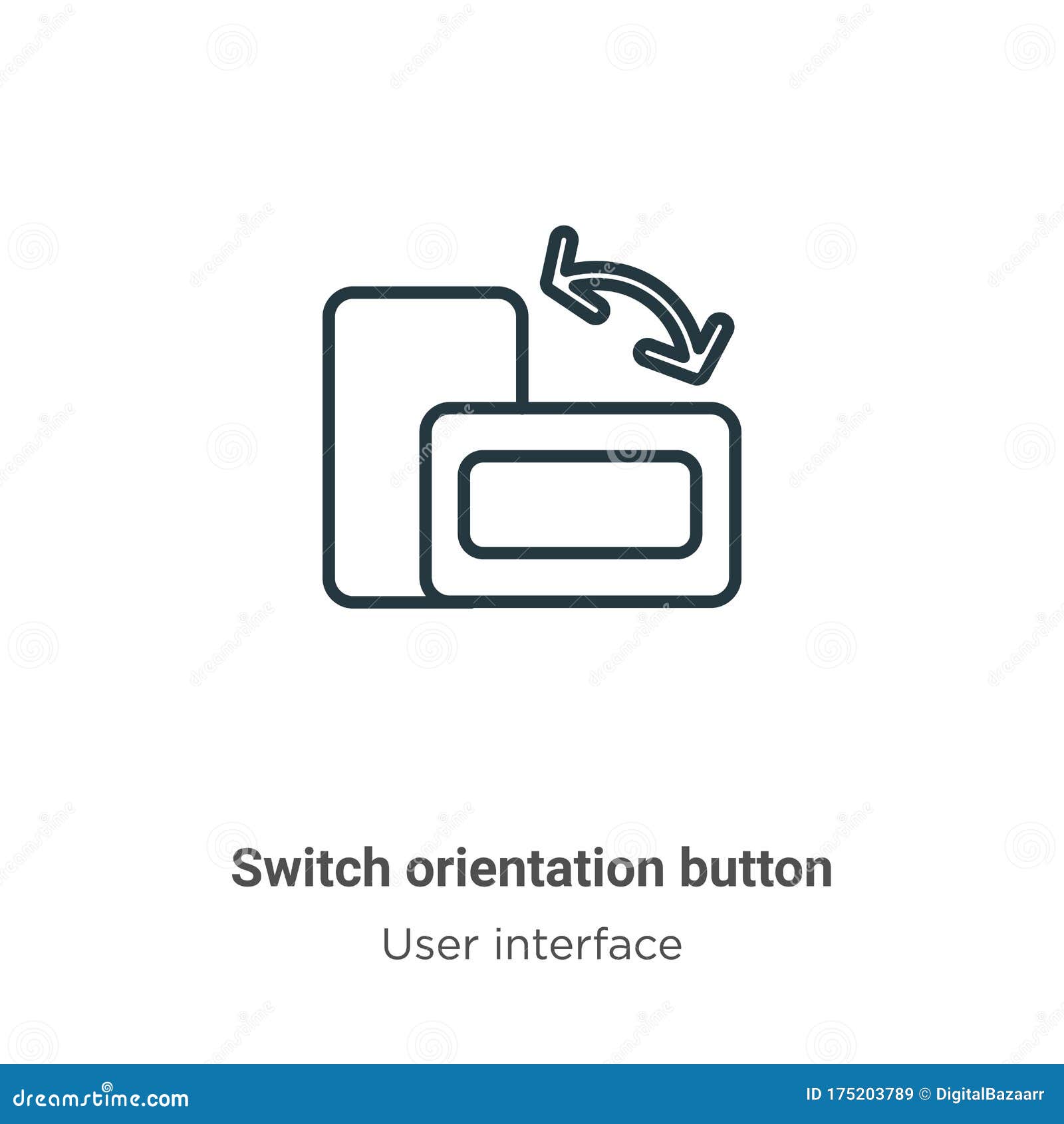 Switch Orientation Button Outline Vector Icon. Thin Line Black Switch ...