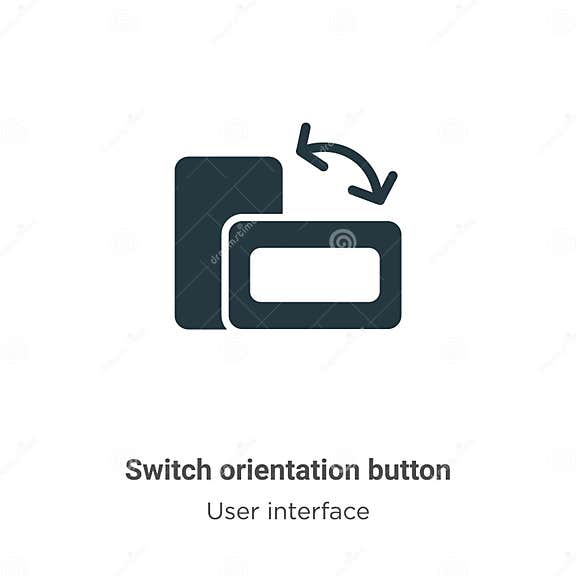 Switch Orientation Button Vector Icon on White Background. Flat Vector ...