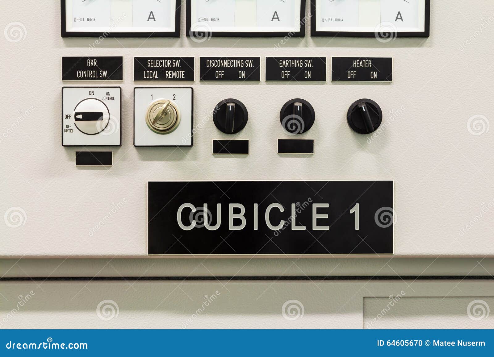 Switch Panel on Control Cubicle Stock Photo - Image of instrument ...