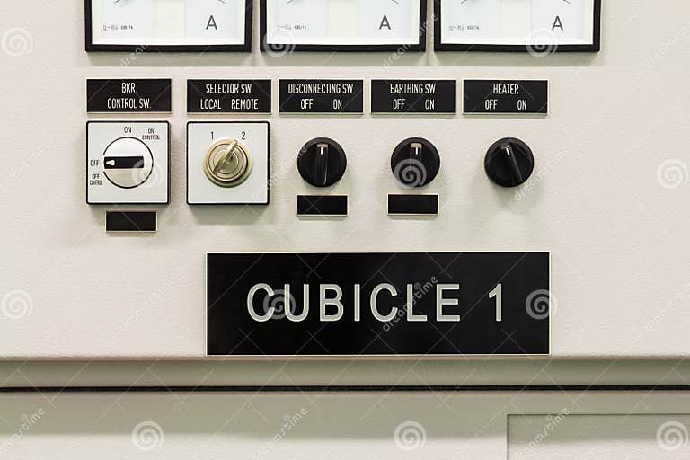 Switch Panel on Control Cubicle Stock Photo - Image of instrument ...