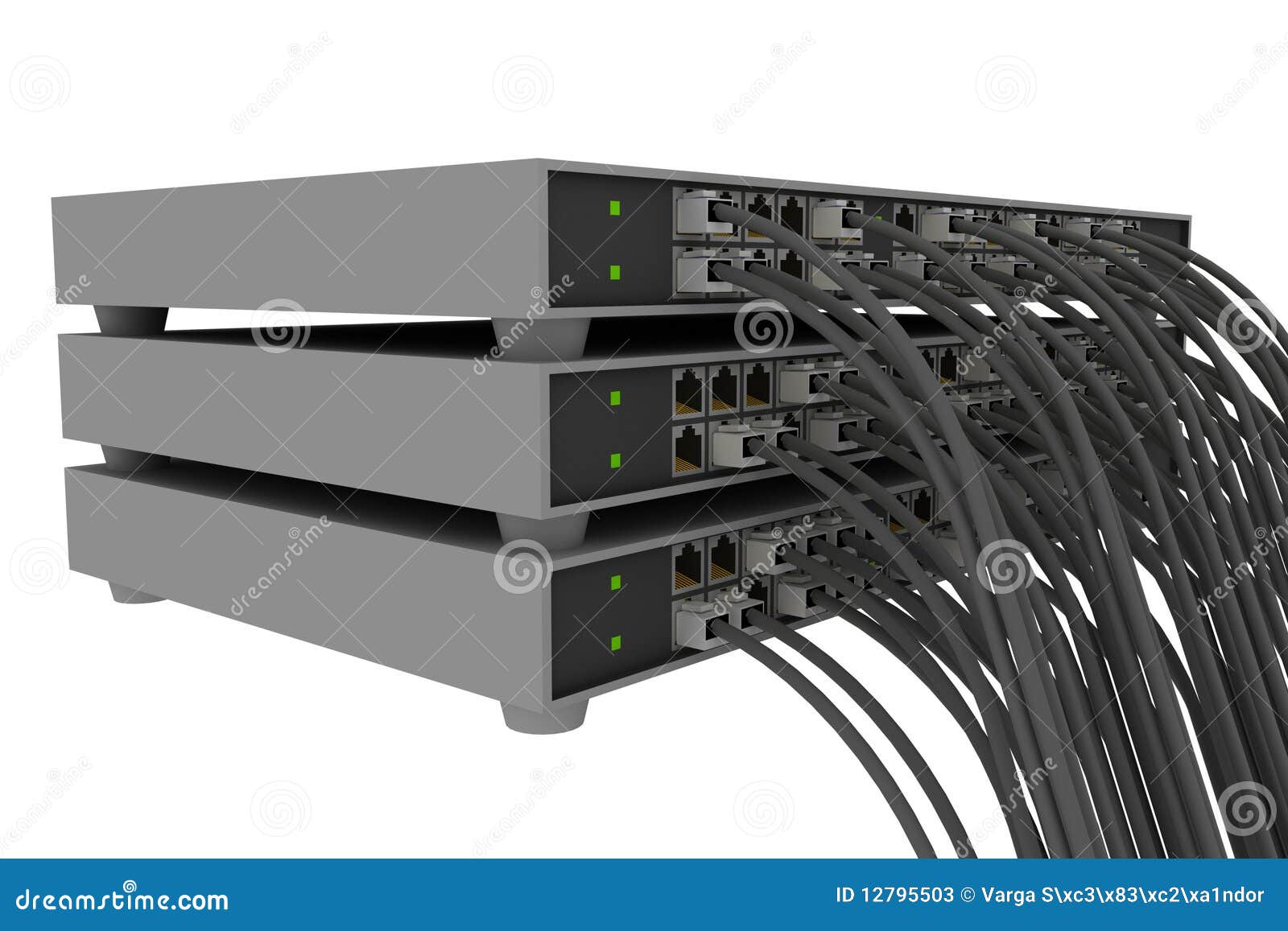Switch rack with wires stock illustration. Illustration of center ...