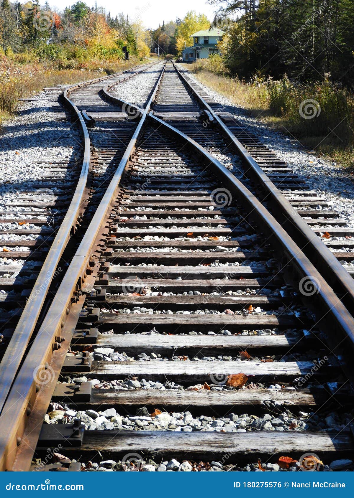 Switch Rails Outside Big Moose Railroad Station Stock Photo - Image of ...