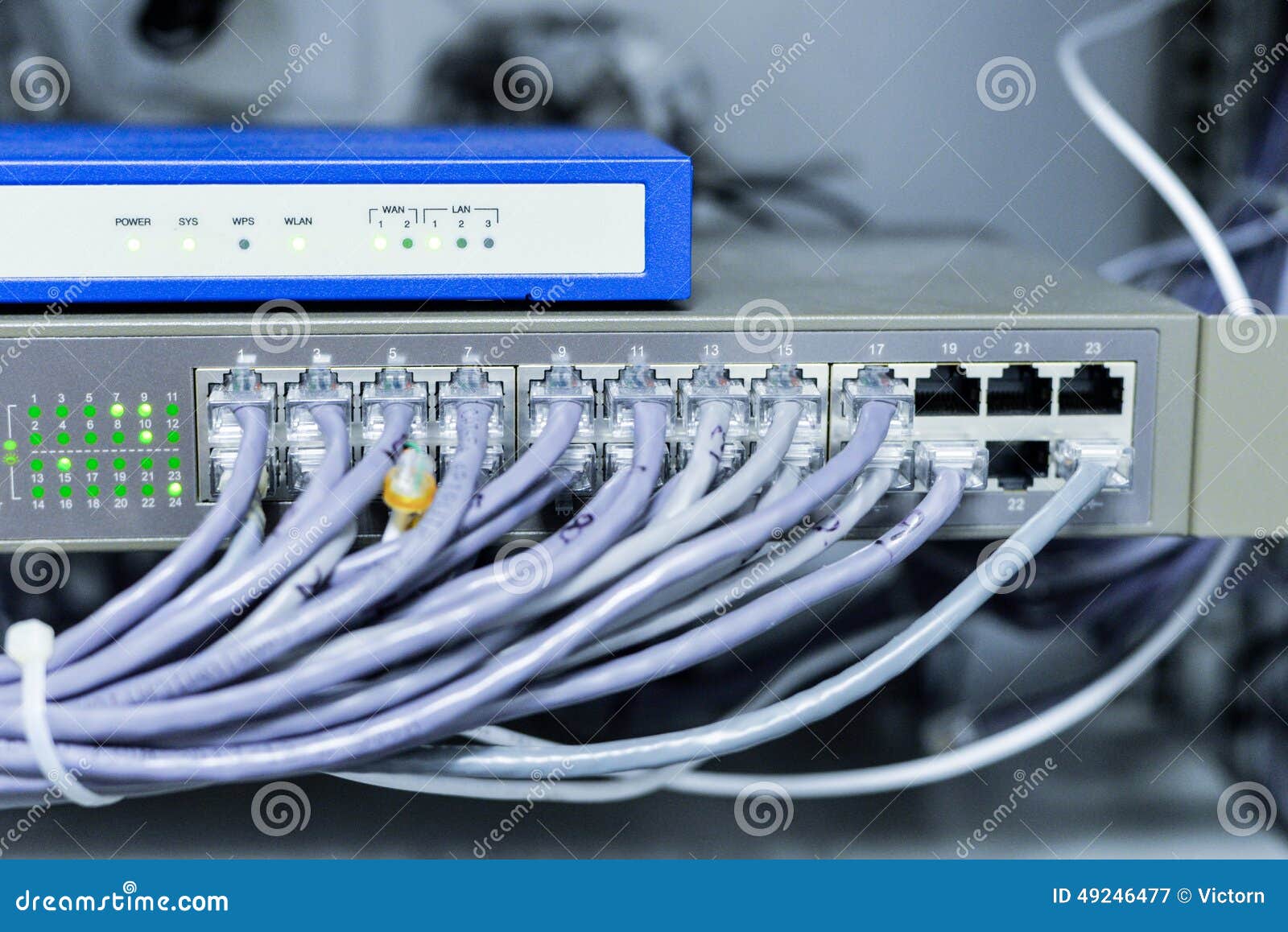 Switch and router stock image. Image of server, network - 49246477