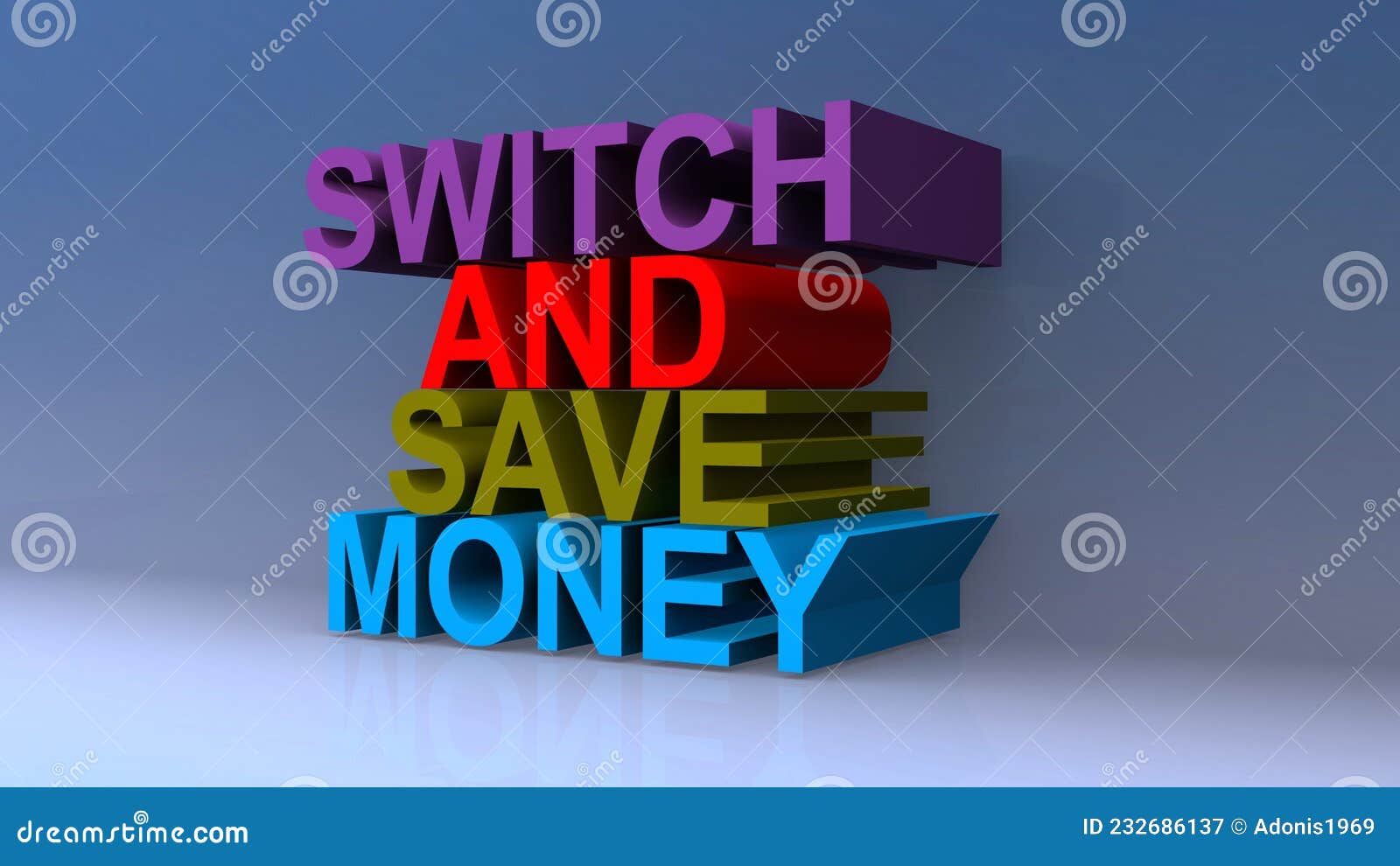 Switch and Save Money on Blue Stock Illustration - Illustration of cost ...