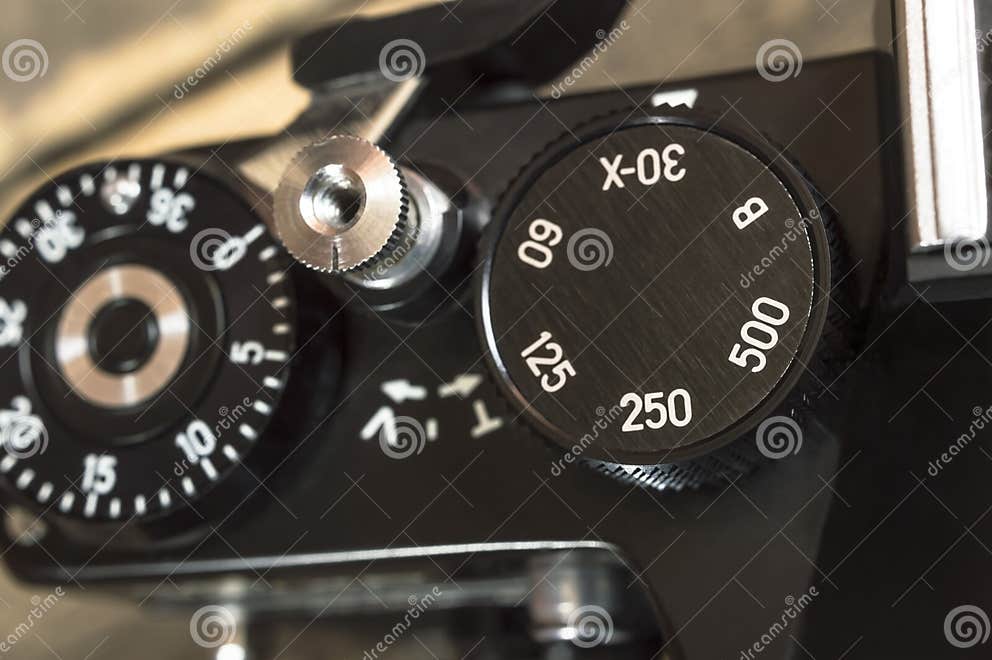 Switch the Shutter Speed of the Old SLR Camera Stock Photo - Image of ...