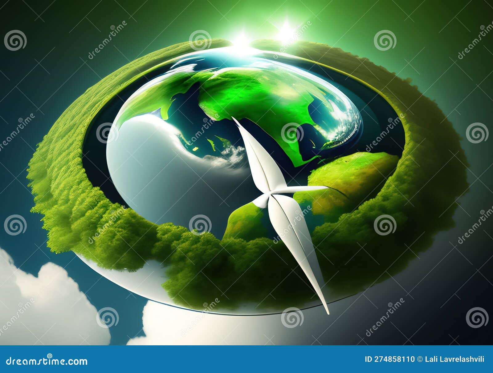 Switch To the Use of Green Energy Around the World. Generative AI Stock ...