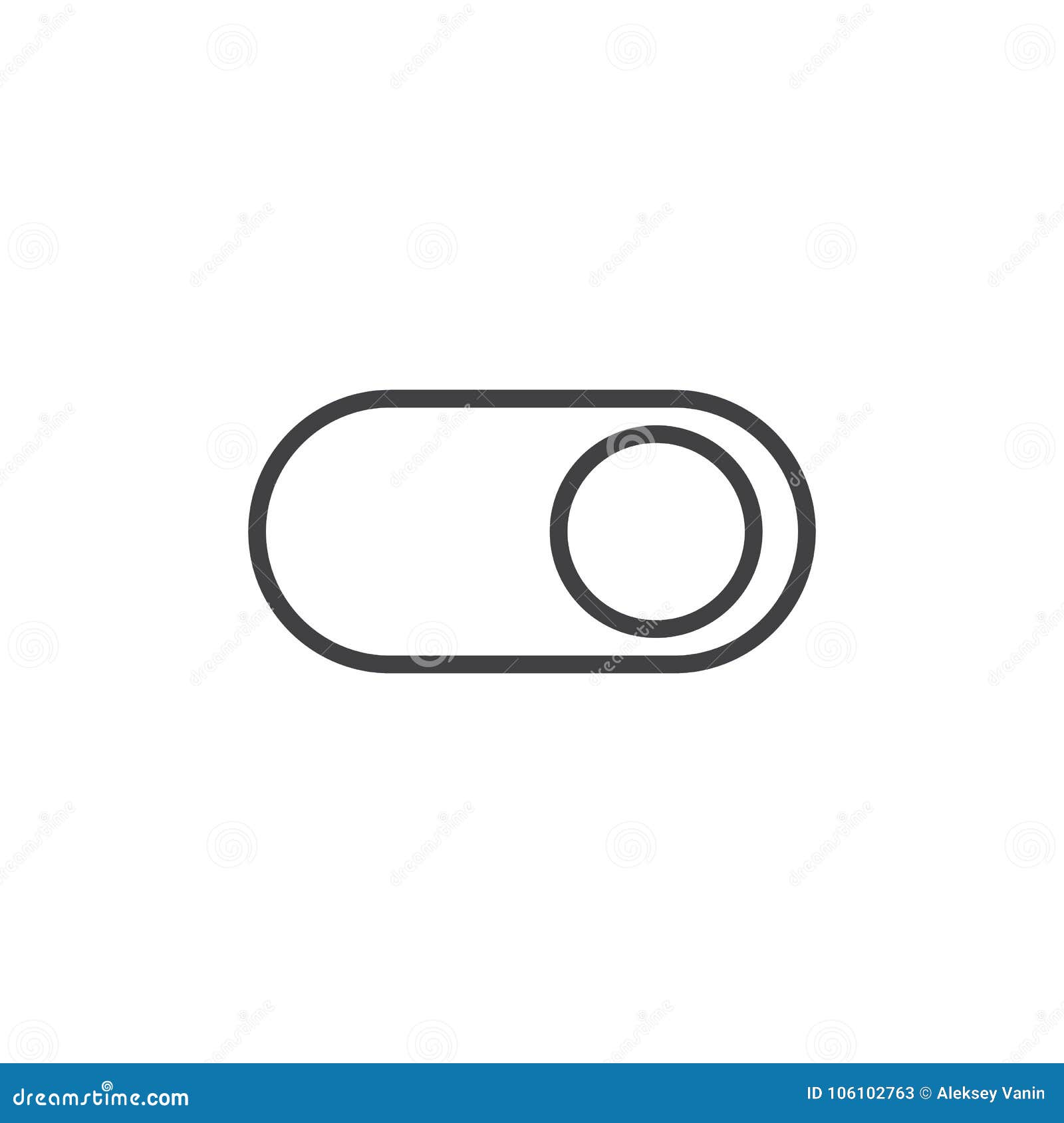 Switch on Toggle Button Line Icon Stock Vector - Illustration of ...