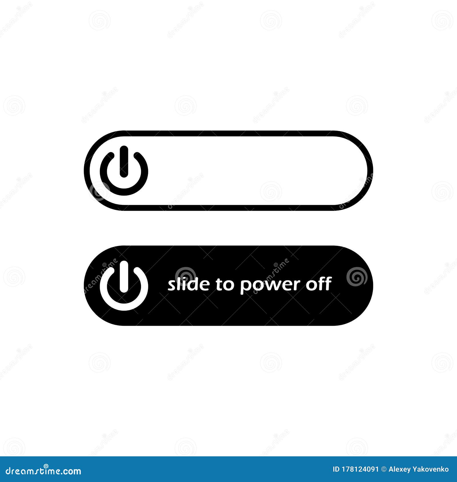 Switch Toggle Button Off or Round Button. Power Switch Icon Stock ...