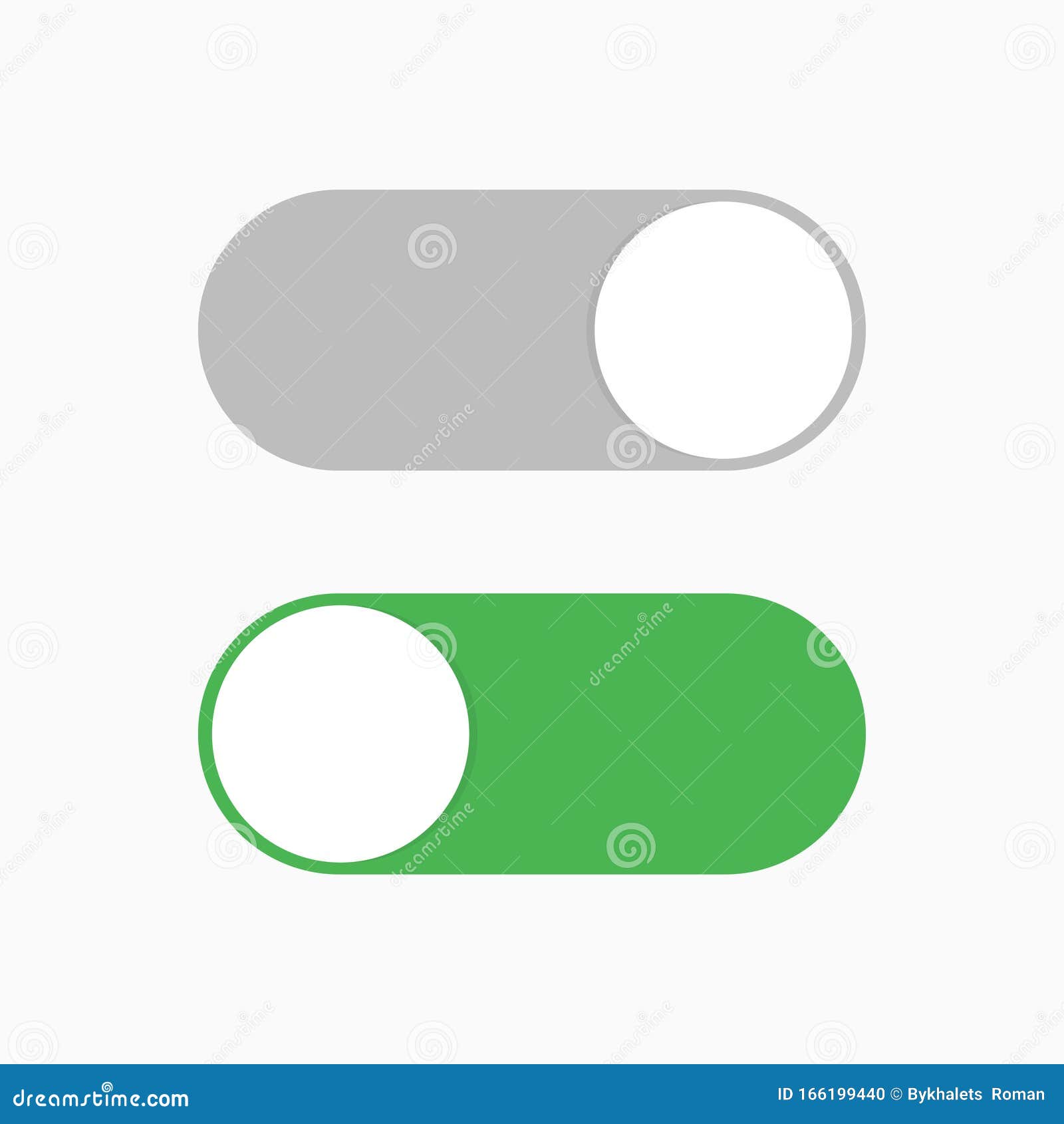 Switch Toggle Green Grey Isolated Vector Element. User on and Off ...