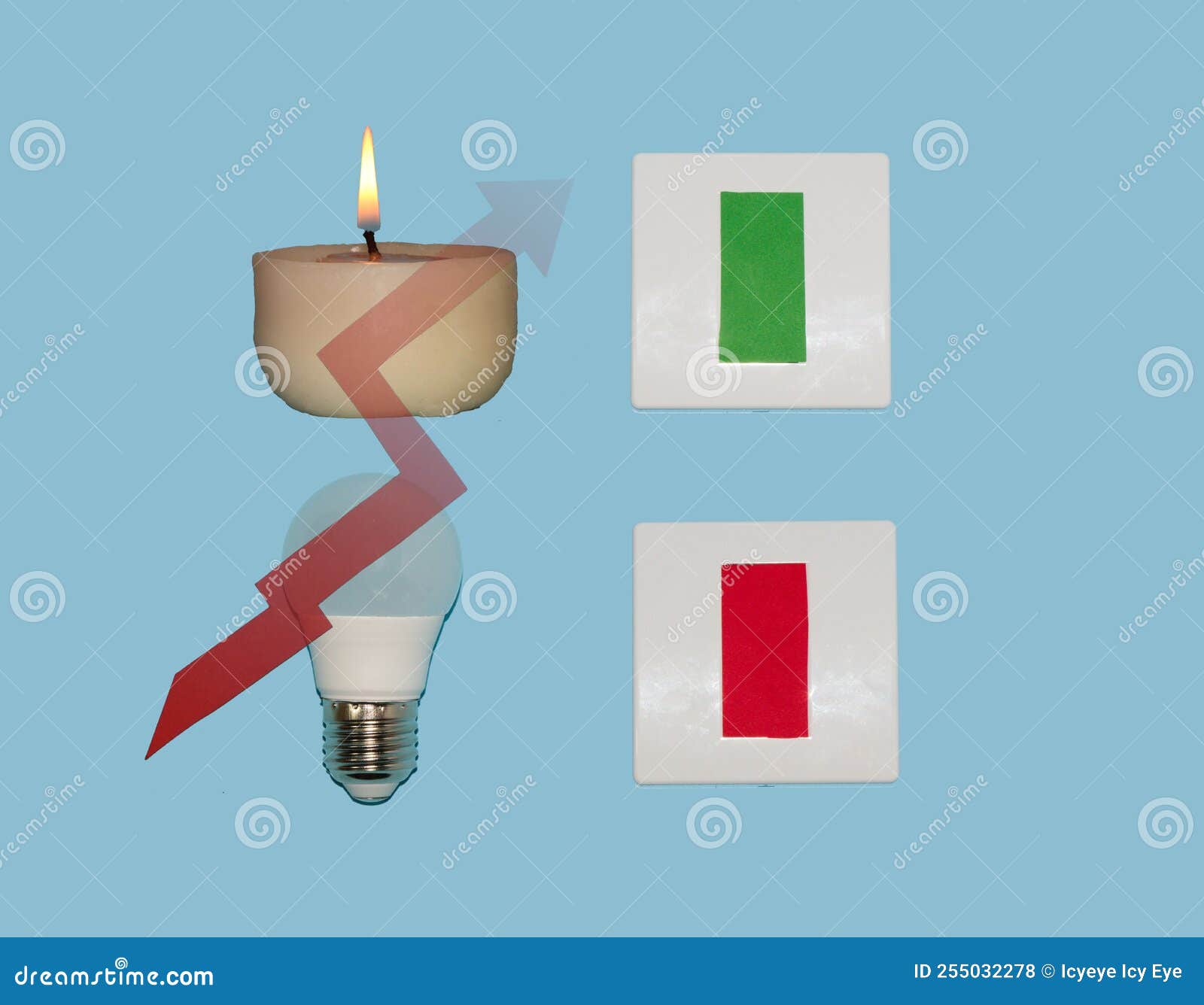 Switch that Turns Off the Light Bulb and Lights the Candle, Energy ...