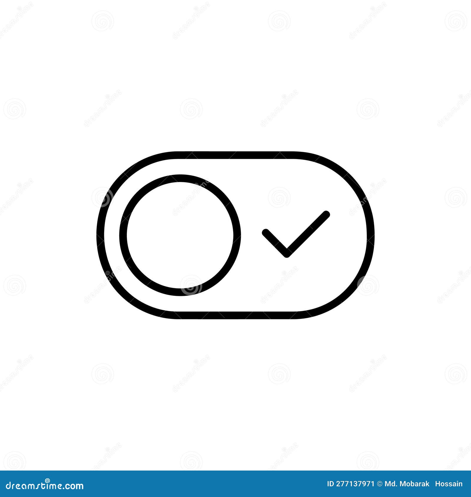 Switch Vector Icon, Outline Style, Isolated on White Background. Stock ...