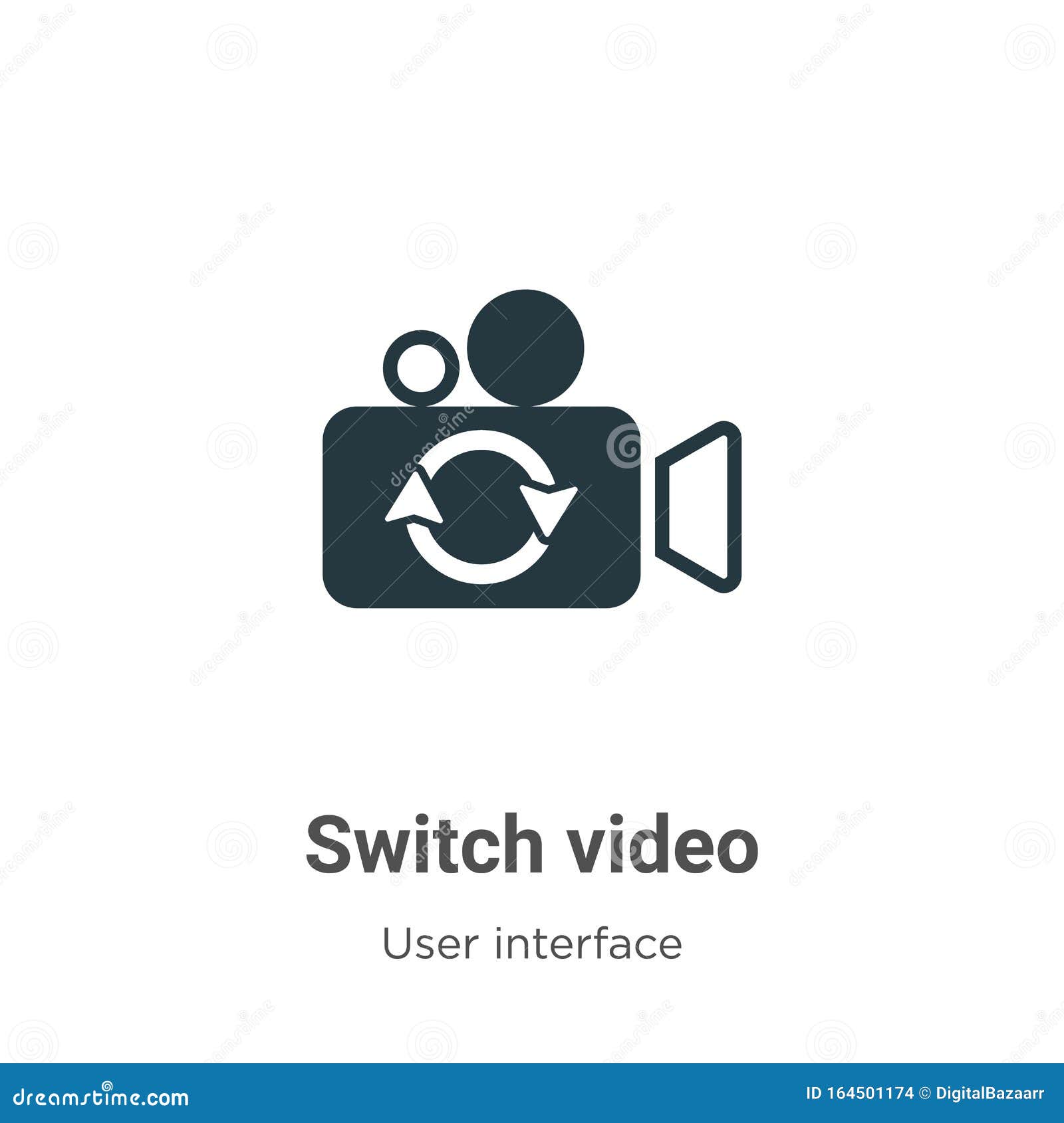 Switch Video Vector Icon on White Background. Flat Vector Switch Video ...