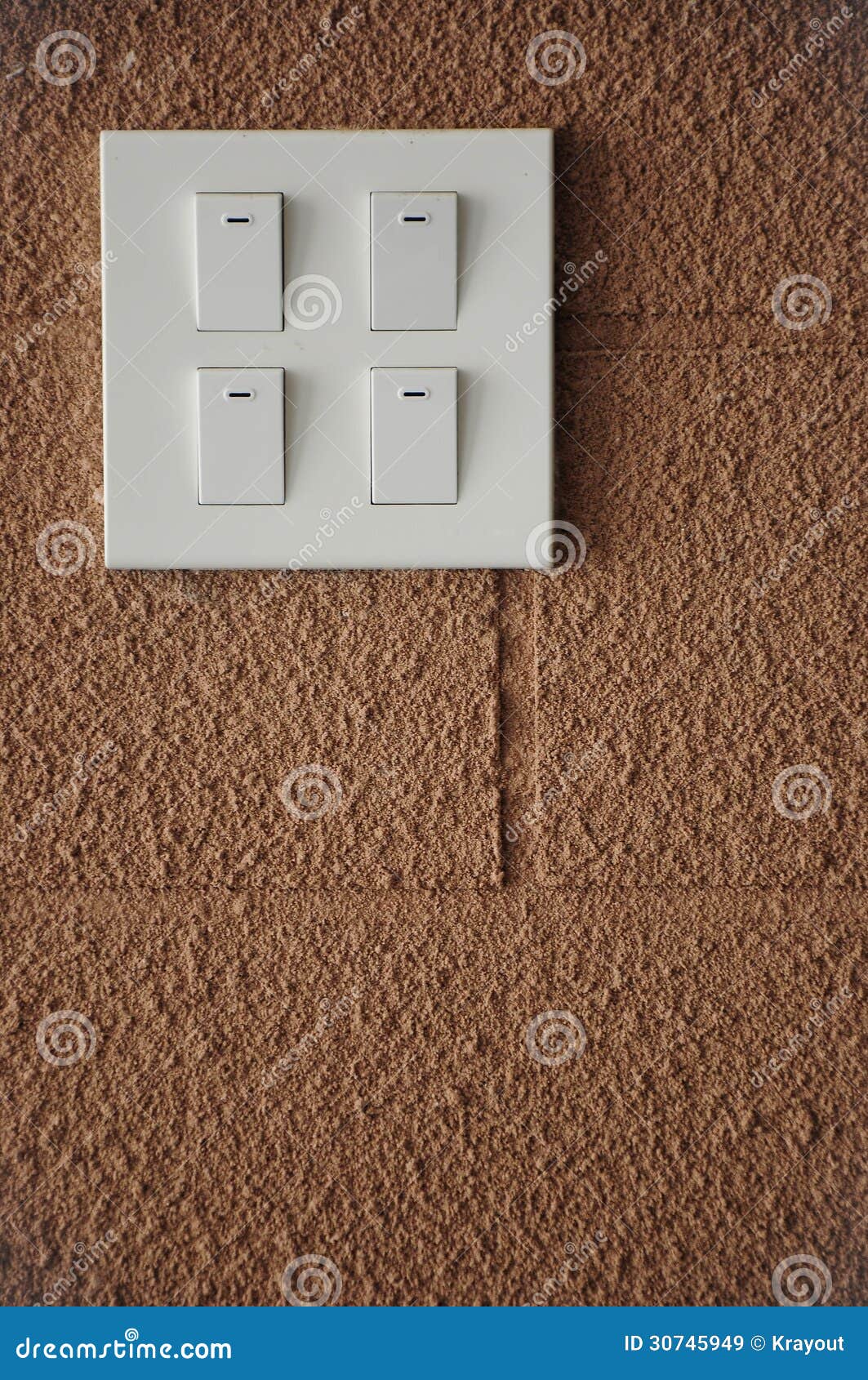 Switch on wall stock image. Image of home, concrete, material - 30745949