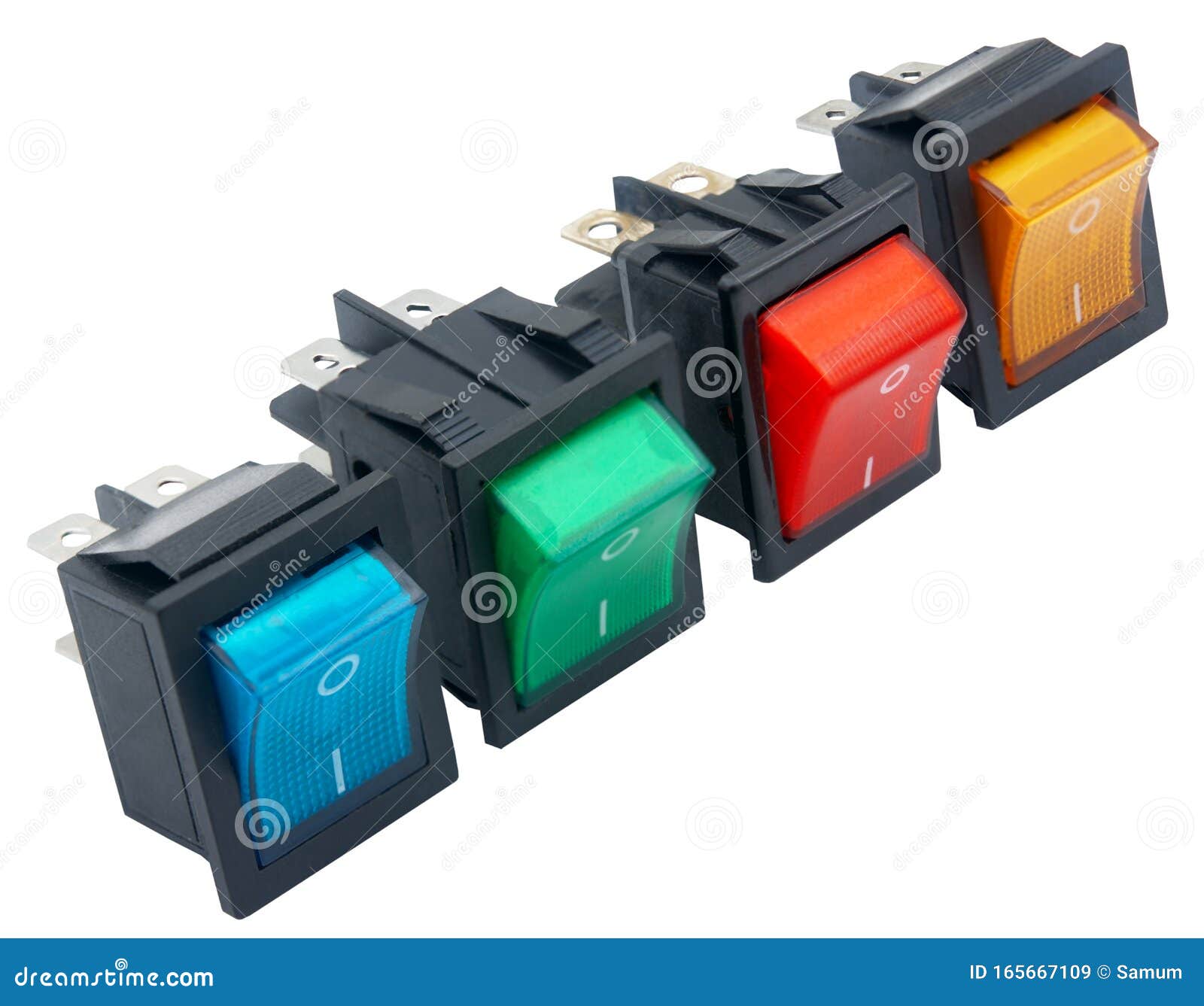 Switch on white background stock image. Image of electricity - 165667109