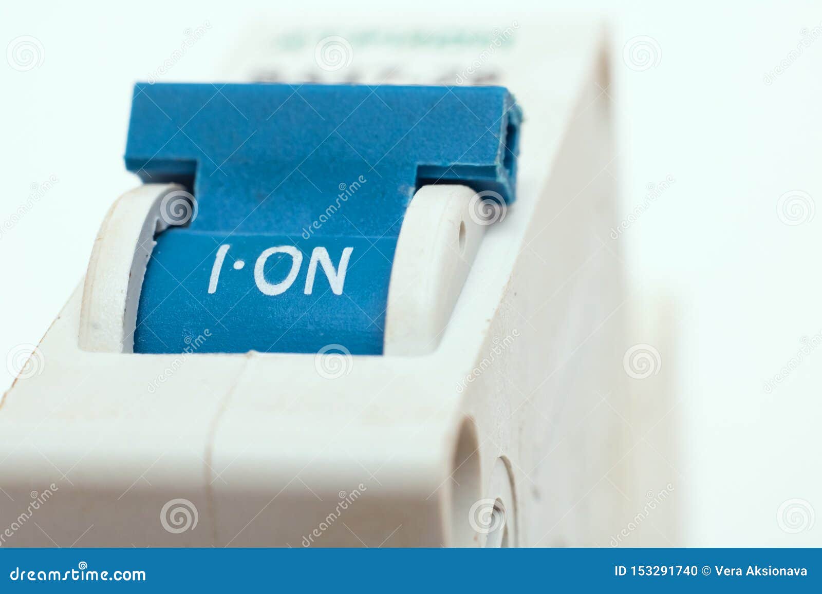 Switch on the White Device in the on Position Stock Photo - Image of ...