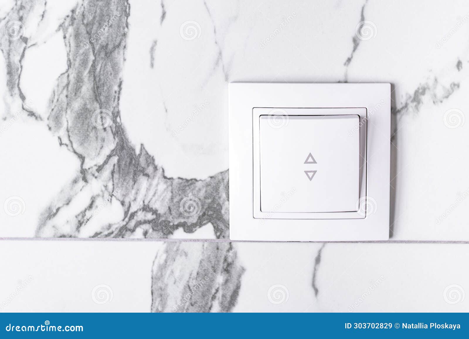 Switch on White Tile Wall in Bathroom. Stock Image - Image of home ...