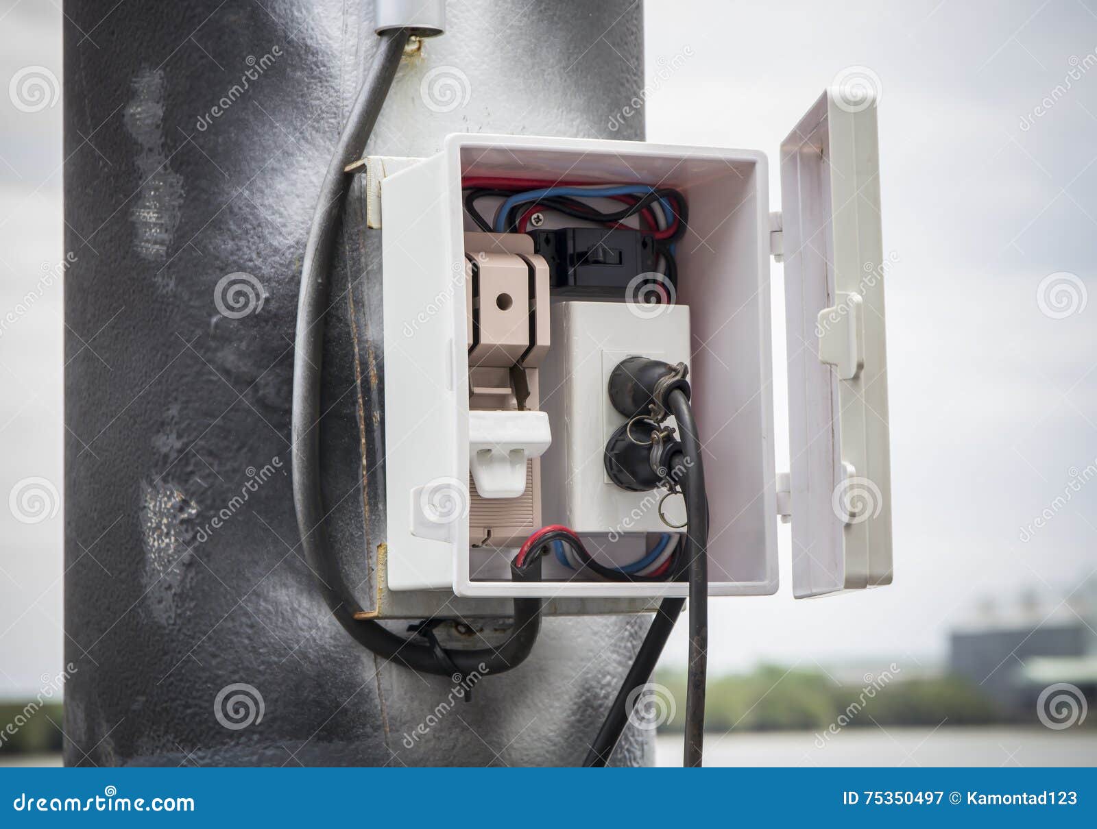 Switch with Wires on Electricity Post Stock Image - Image of safety ...