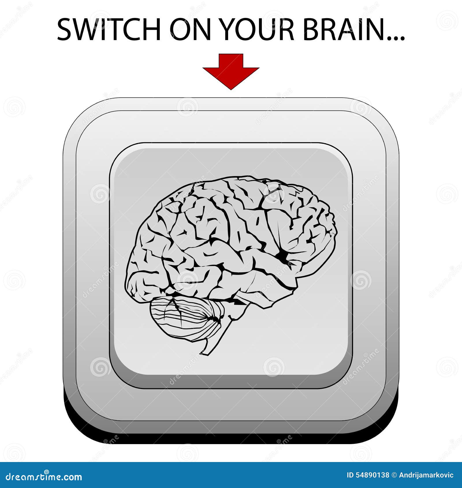 Switch Off Your Brain Just Work. Hand-drawn Lettering With Motivational ...