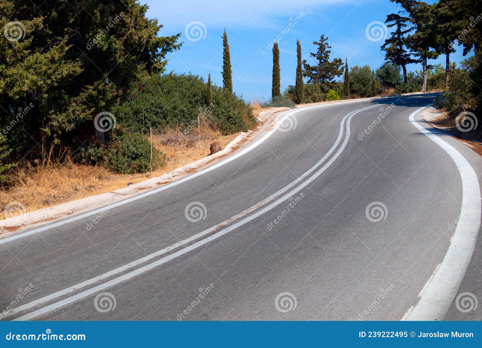 Switchback Asphalt Road between Trees Stock Image - Image of outdoor ...